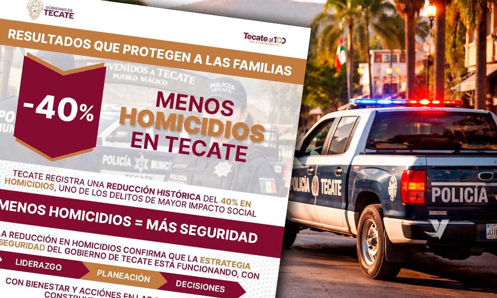 Tecate registra reducción de más del 40% en homicidios y víctimas en ...