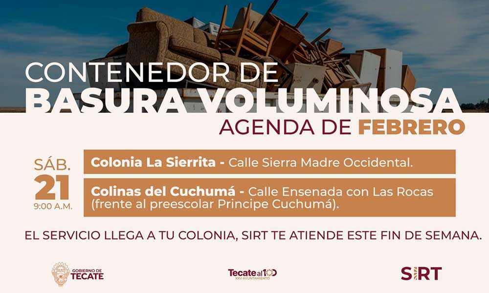SIRT llevará contenedor para basura voluminosa a La Sierrita y Colinas ...